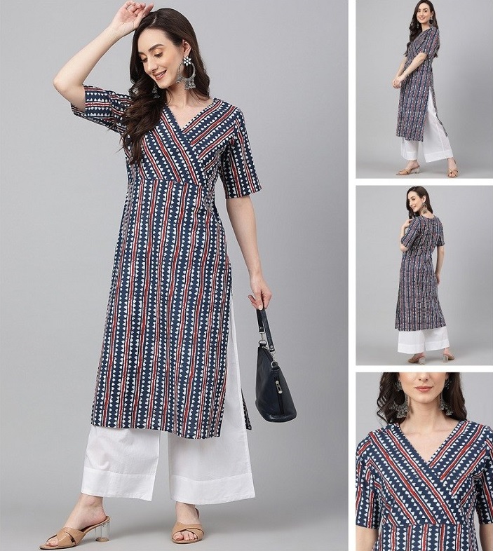 Multi Cd Cotton Printed Kurti Design 503